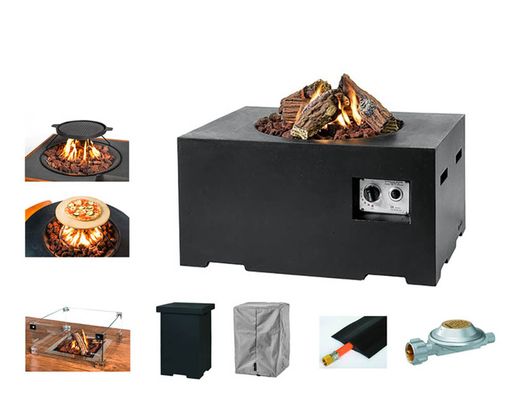 RECTANGULAR SMALL SET GRILL COMBO - Firepit Happy Cocooning